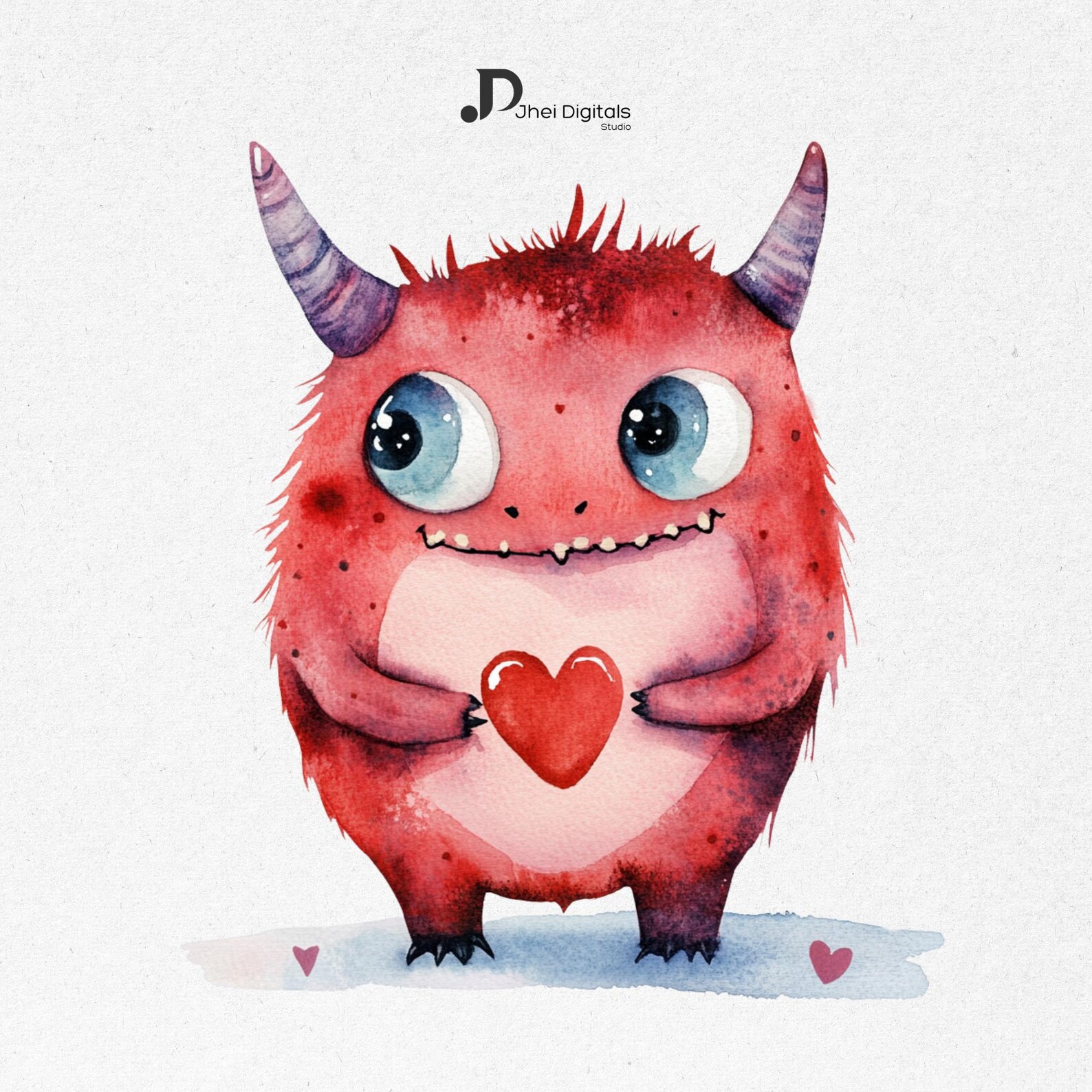 Love Monsters Clipart Bundle, Cute Monster Valentine PNG, Adorable ...