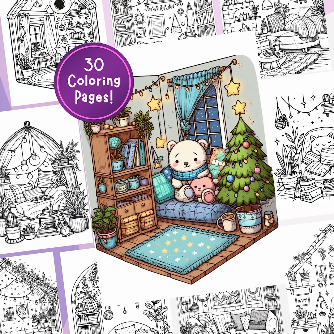 Cozy Corner Vol. 2 Coloring Page, Digital Download, Printable Sheet ...