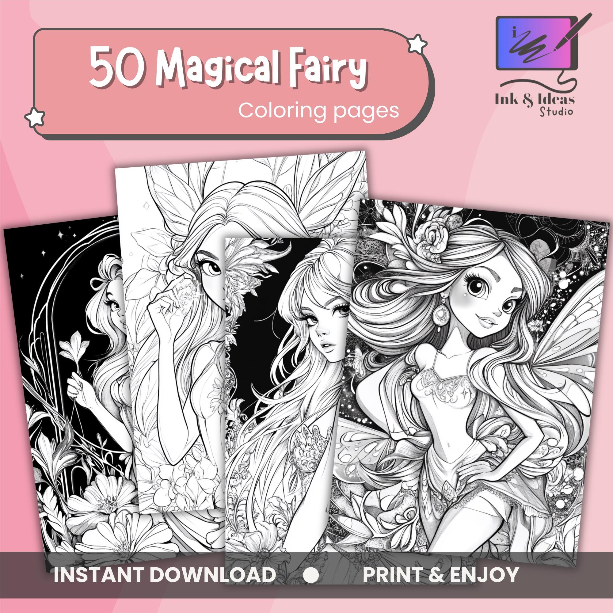 Fairy Coloring Page – Adorable Coloring Pages, Stress Relief Coloring ...