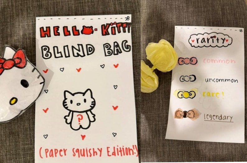 Hello Kitty Blindbag & Hello Kitty Paper Squishy - Etsy