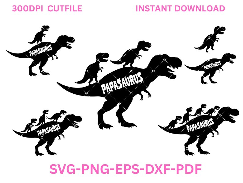 Papasaurus Svg Png, Dad Dinosaur Cut File for Cricut & Silhouette ...