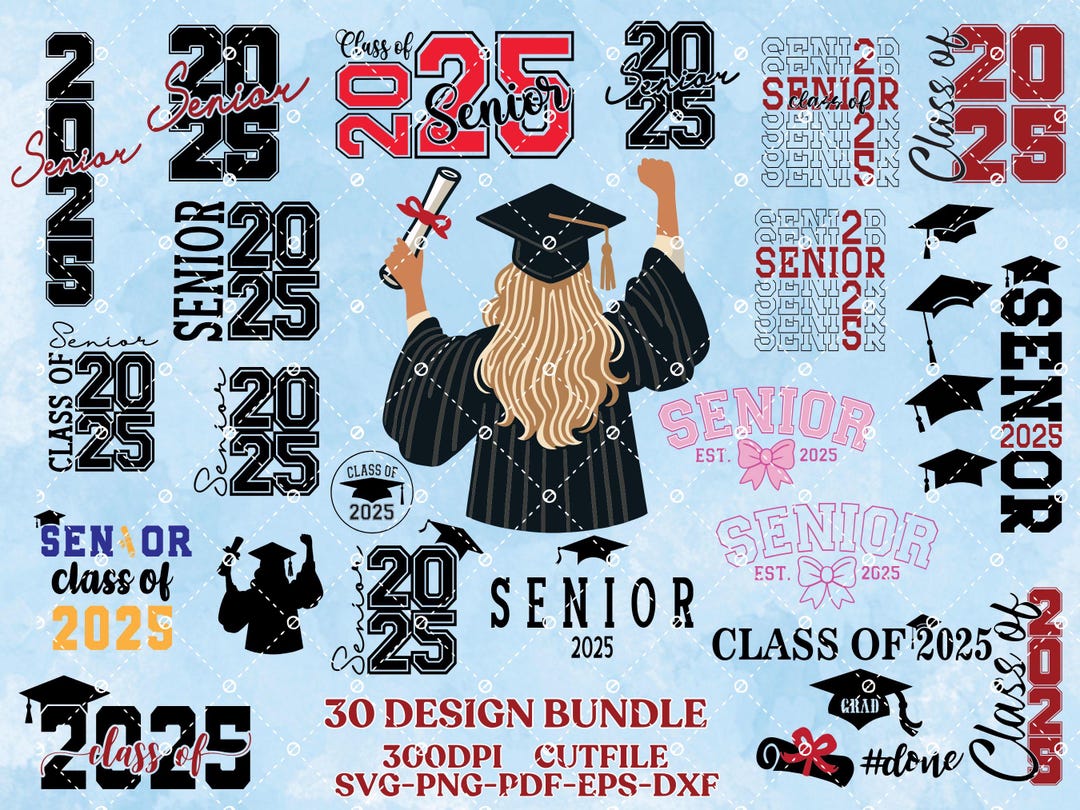 Senior Graduation 2025 SVG Bundle ,senior Class of 2025 Svg Cricut Cut ...