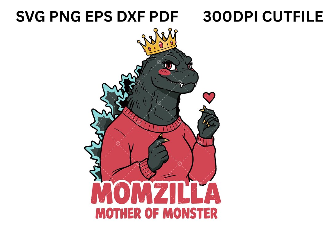 Momzilla SVG PNG – Funny Mother's Day Dinosaur Clipart (digital File ...