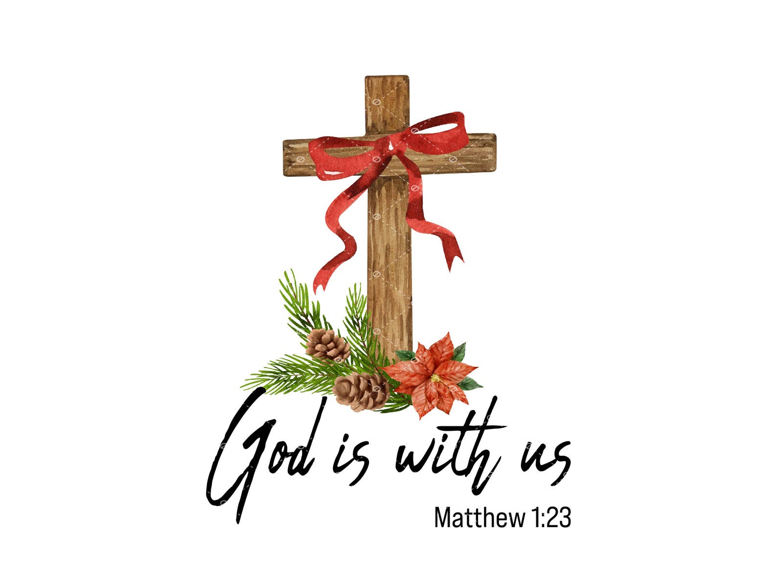 Christmas Cross Proverb PNG - Digital Clipart, Bible Verse Png, Rustic ...