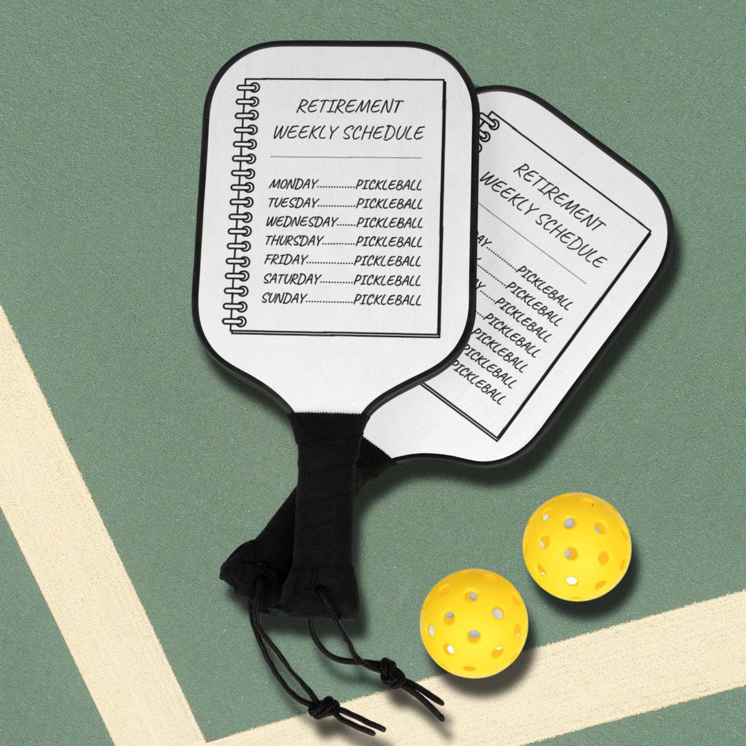 Funny Pickleball Paddle Set Retirement Gifts for Dad Retirement Weekly ...