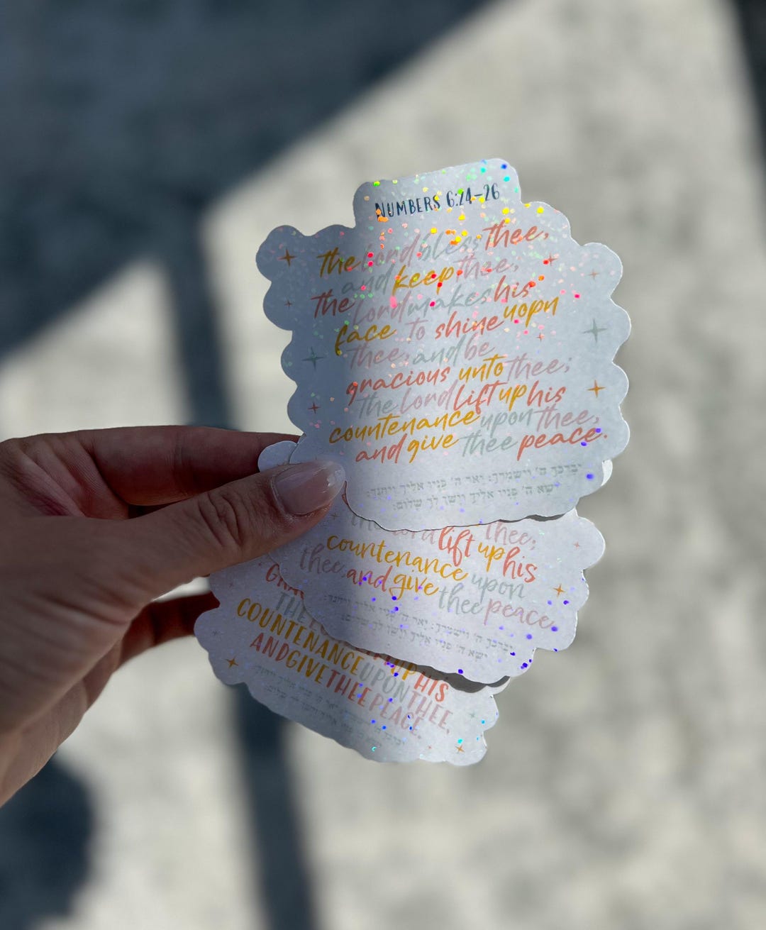 Holographic Christian Stickers | Christian Sticker | Heb-eng | Numbers ...