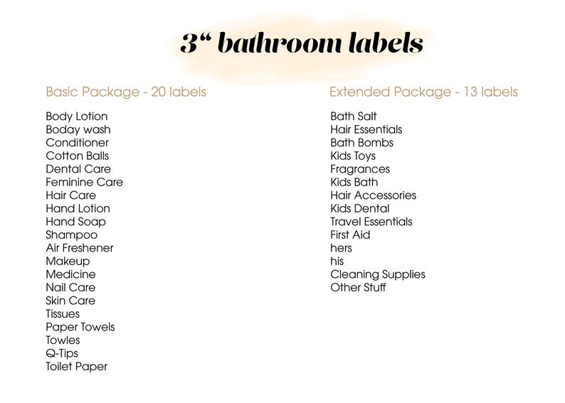Bathroom Labels | Farmhouse Bathroom | Custom Bathroom Organization ...