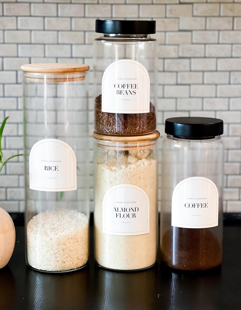 Pantry Labels | Farmhouse Pantry | Custom Kitchen Organization Stickers ...