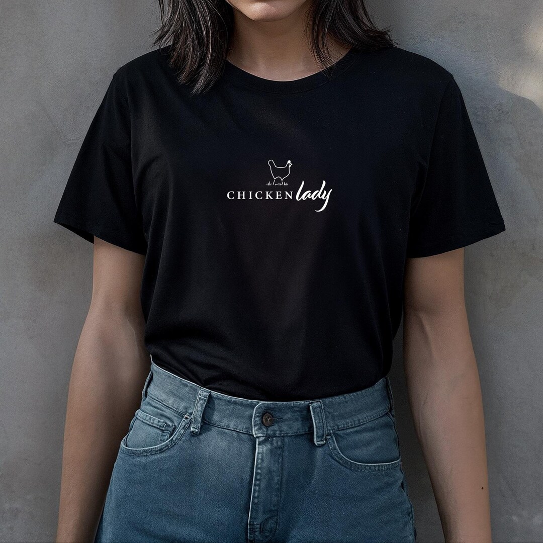 Funny Chicken Lady T-shirt - Farm Animal Lover Gift for Her - Cute ...