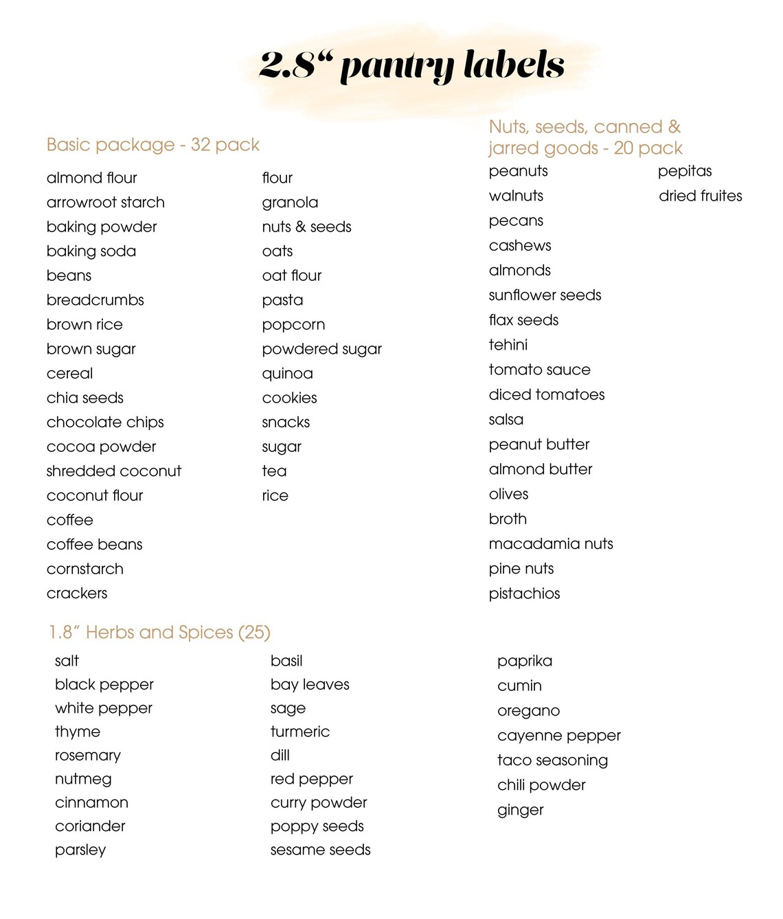 Pantry Labels | Farmhouse Pantry | Custom Kitchen Organization Stickers ...