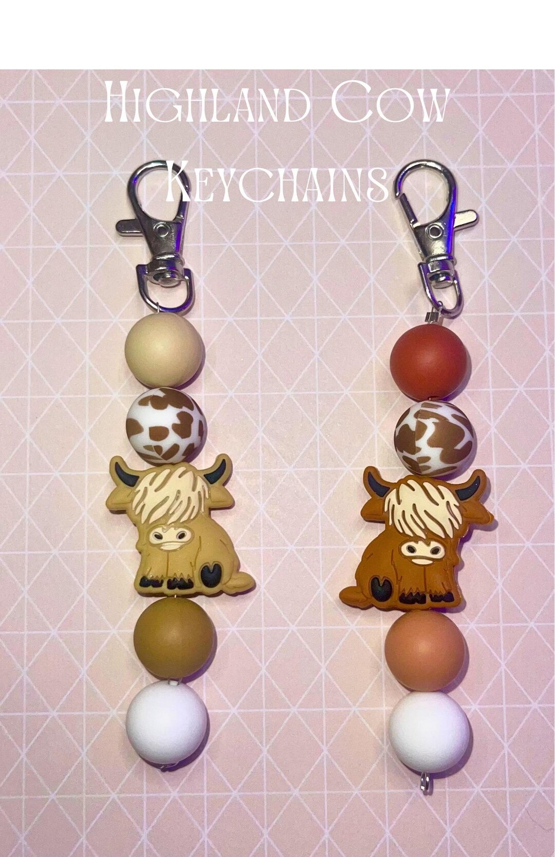 Highland Cow Keychains - Etsy