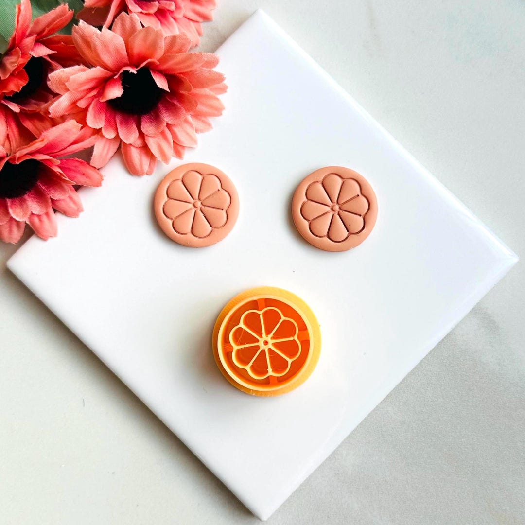 Orange Slice Clay Cutter: Embossed Polymer Clay Tool - Etsy