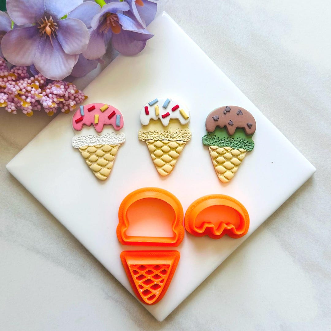 Ice Cream Clay Cutter: Polymer Clay Cutters - Summer Sweets - Etsy