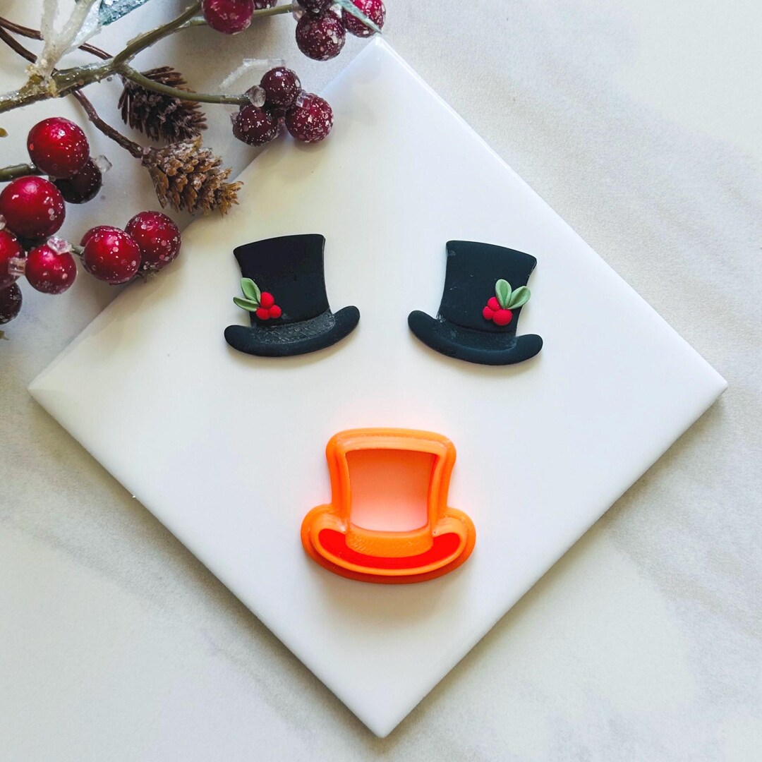 Top Hat Clay Cutter: Embossed Polymer Clay, Christmas & Winter - Etsy