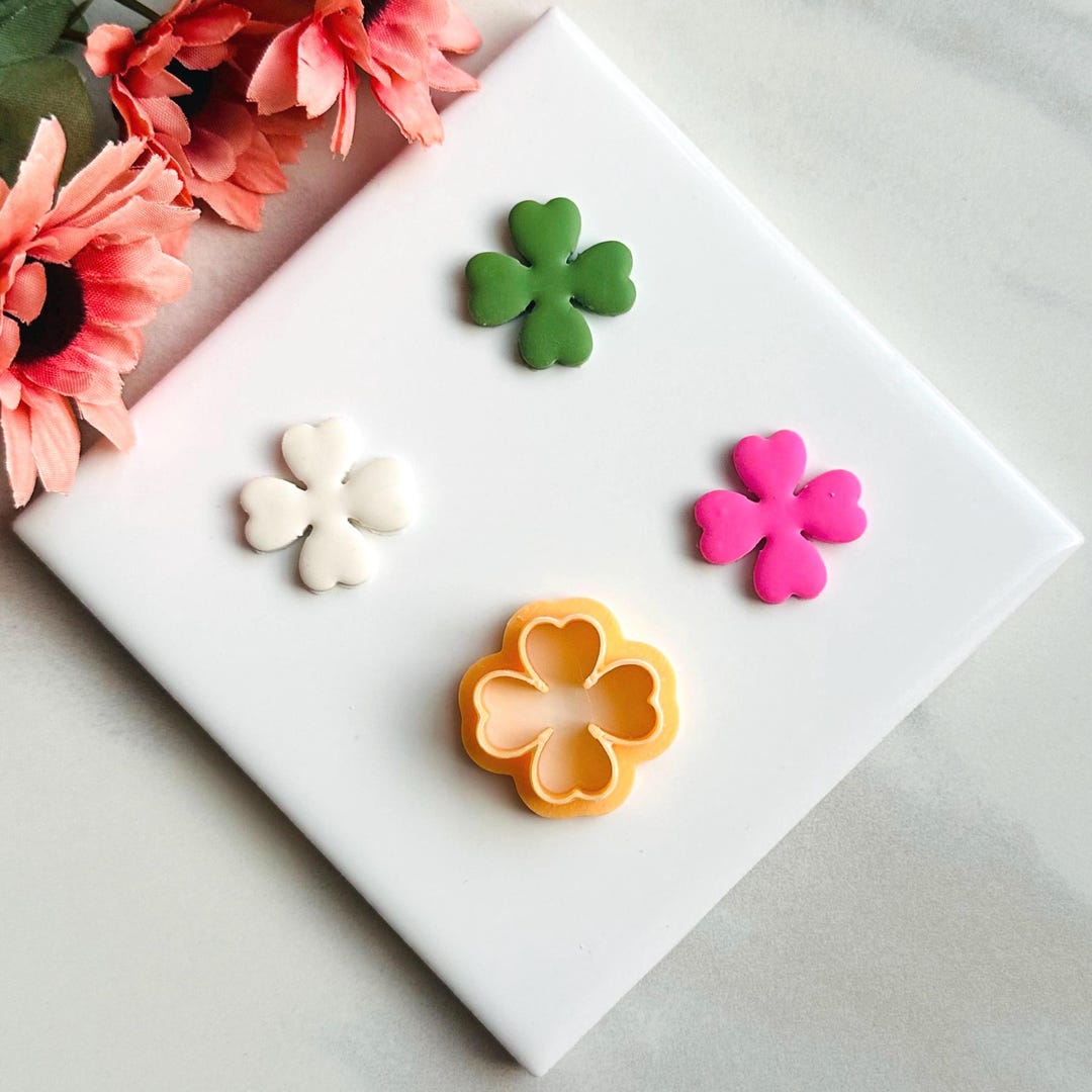 Four Leaf Clover Clay Cutter: St. Patrick's Day Embossed Design - Etsy