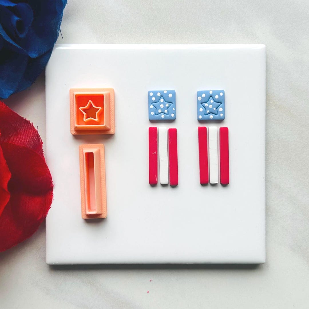 Flag Clay Cutter Set: 4th of July Embossed USA Design, 1.5 Inch - Etsy