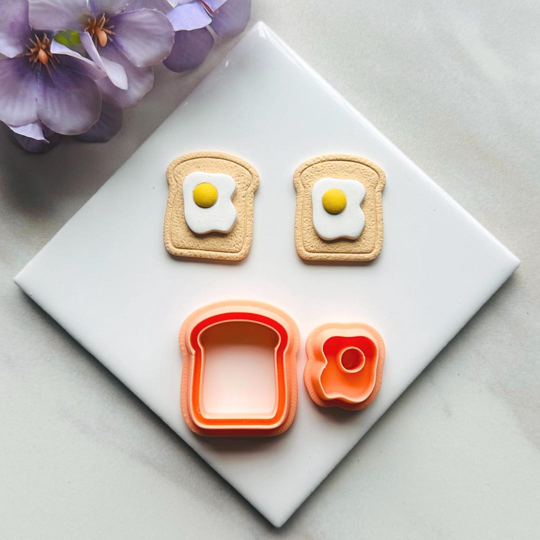 Toast and Eggs Clay Cutter Set | Polymer Clay Cutters - Etsy