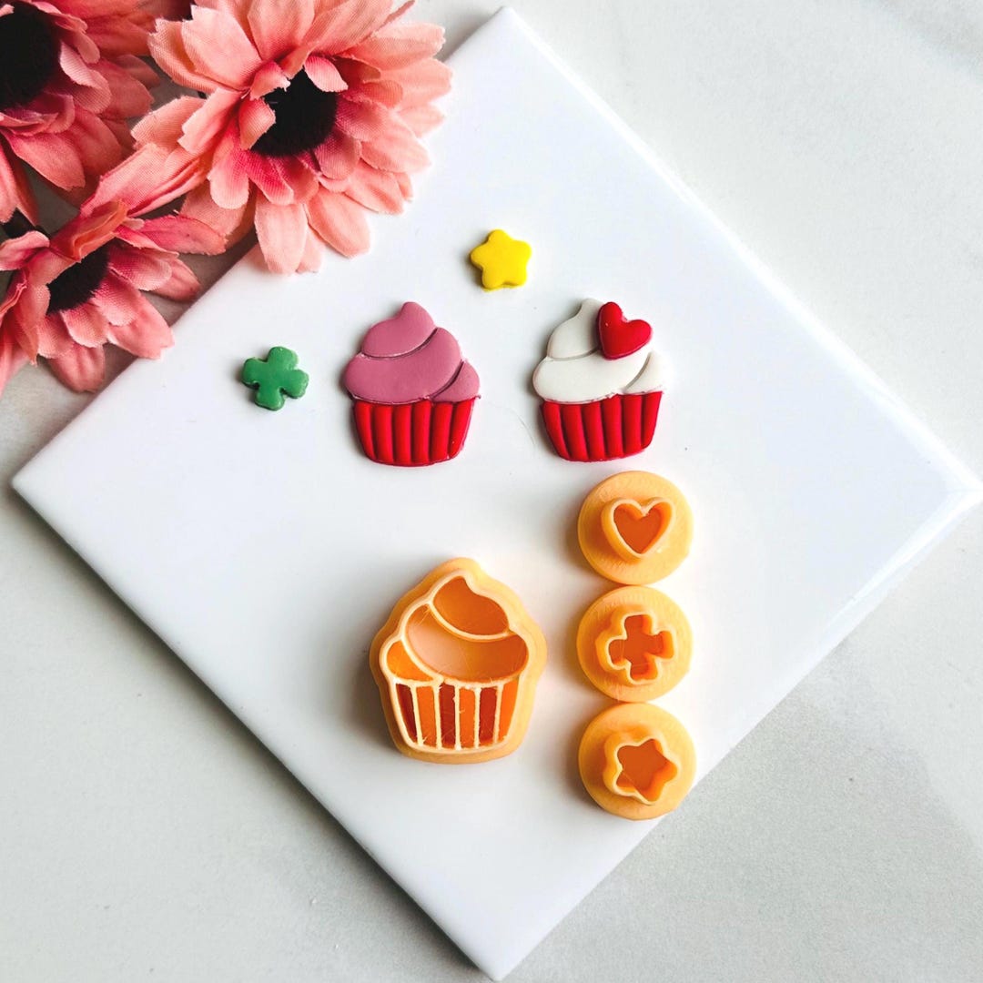 Cupcake Polymer Clay Cutters: Holiday, Heart, Star - Etsy