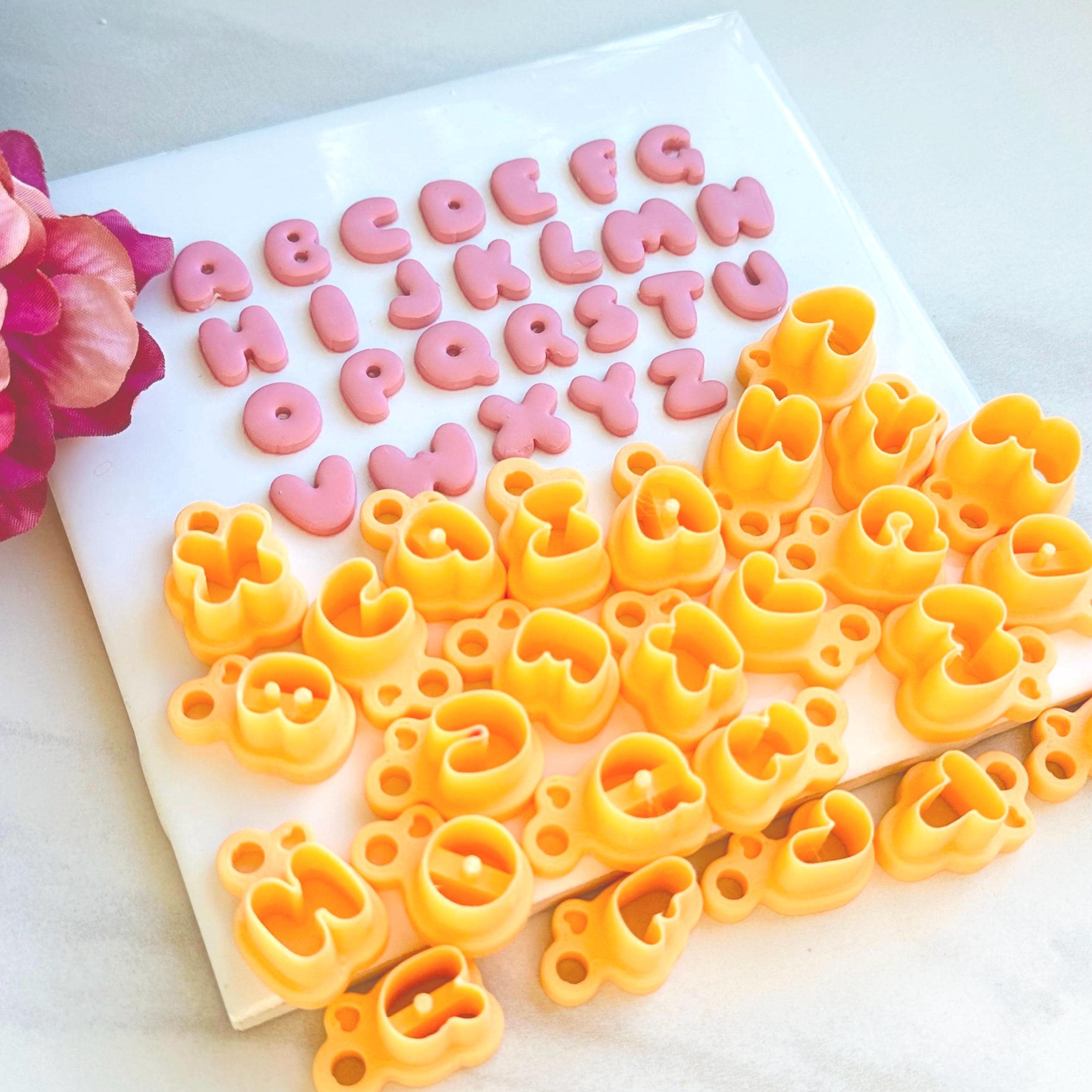 Bubble Alphabet Clay Cutters | Polymer Clay, Embossed Letters - Etsy