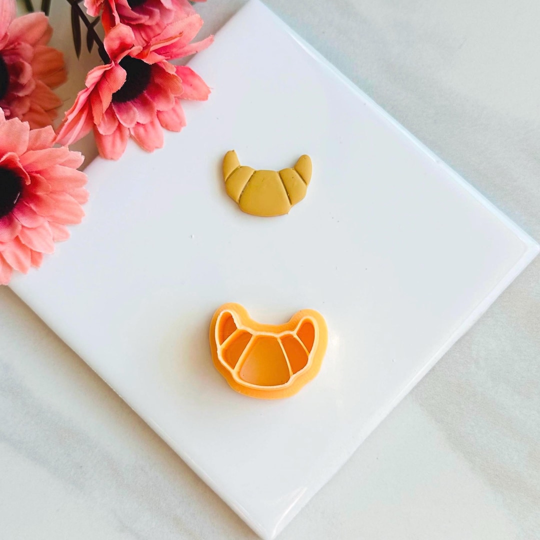 Croissant Clay Cutter: Embossed Polymer Clay Cutters - Etsy