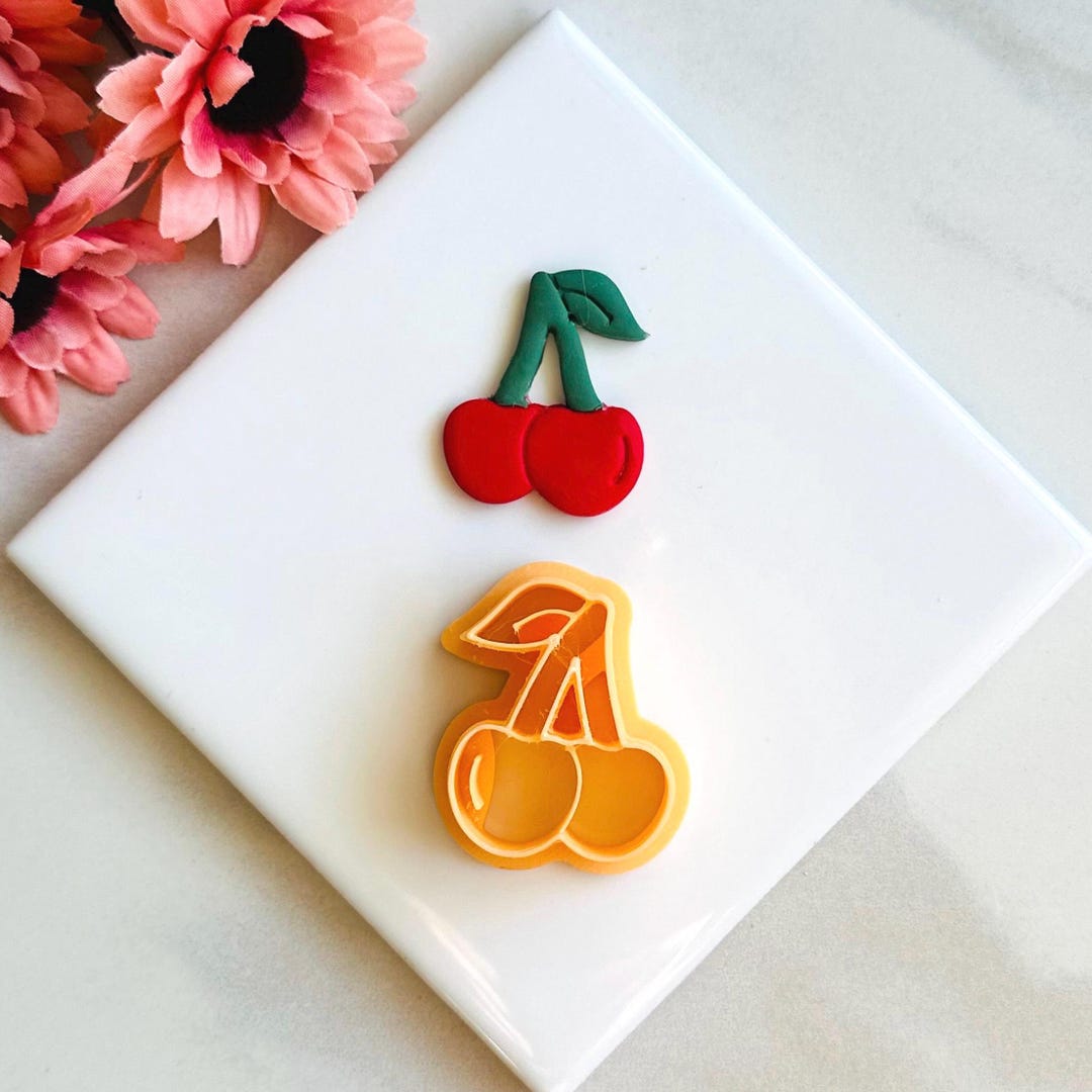 Cherry Clay Cutter: Embossed Polymer Clay, Summer Fruit - Etsy