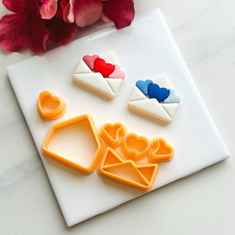 Envelope Heart Clay Cutter: Valentine's Day Polymer Clay Cutters - Etsy