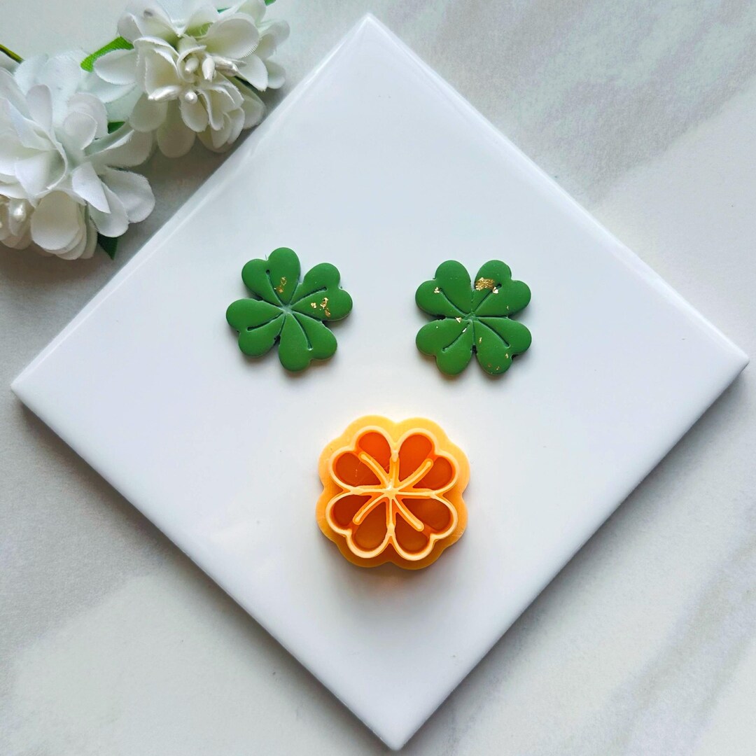 Four Leaf Clover 3 Clay Cutter | Saint Patrick Clay Cutter Flowe Clay ...