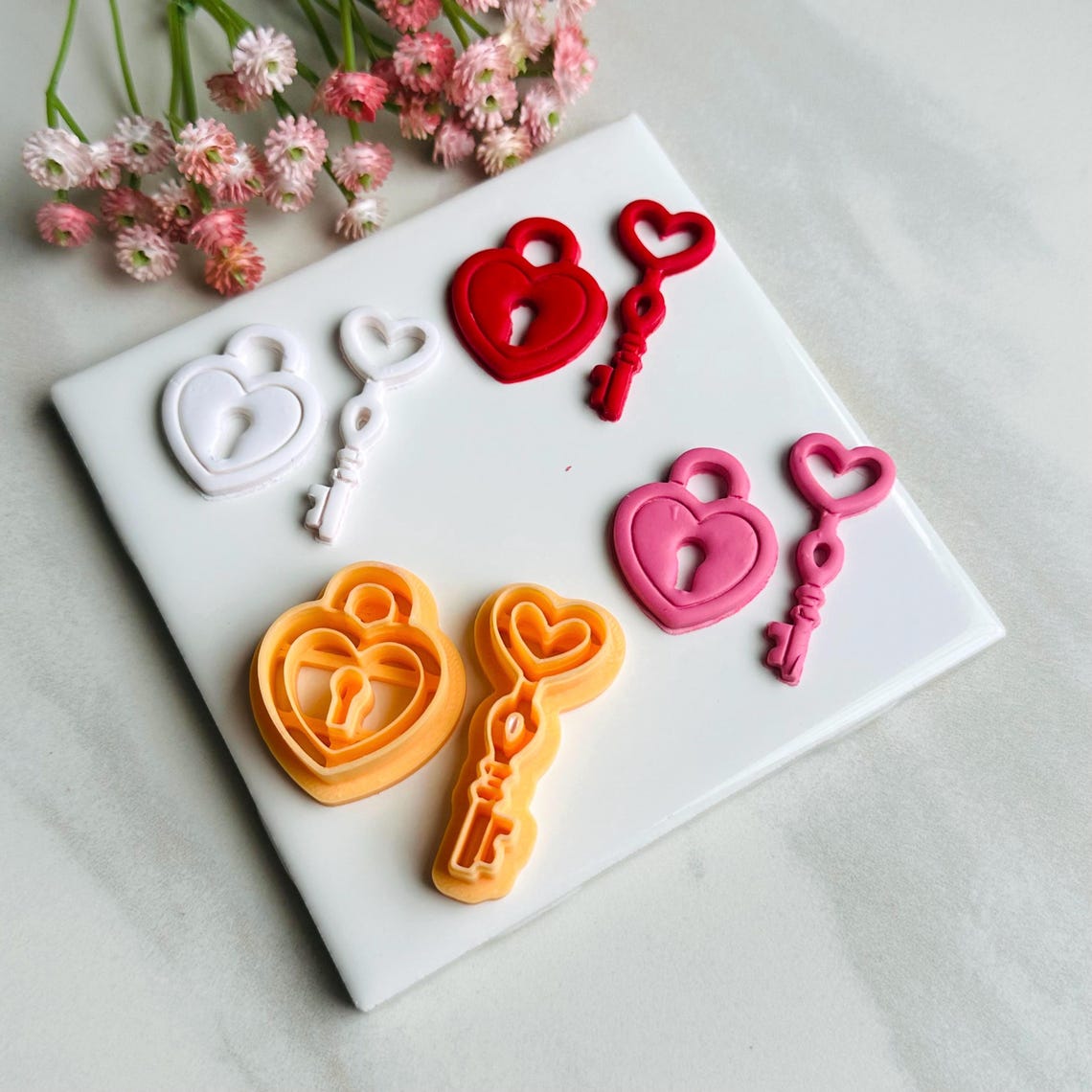 Lock and Key Clay Cutter Valentine's Day Clay Cutter Food Clay Cutters ...