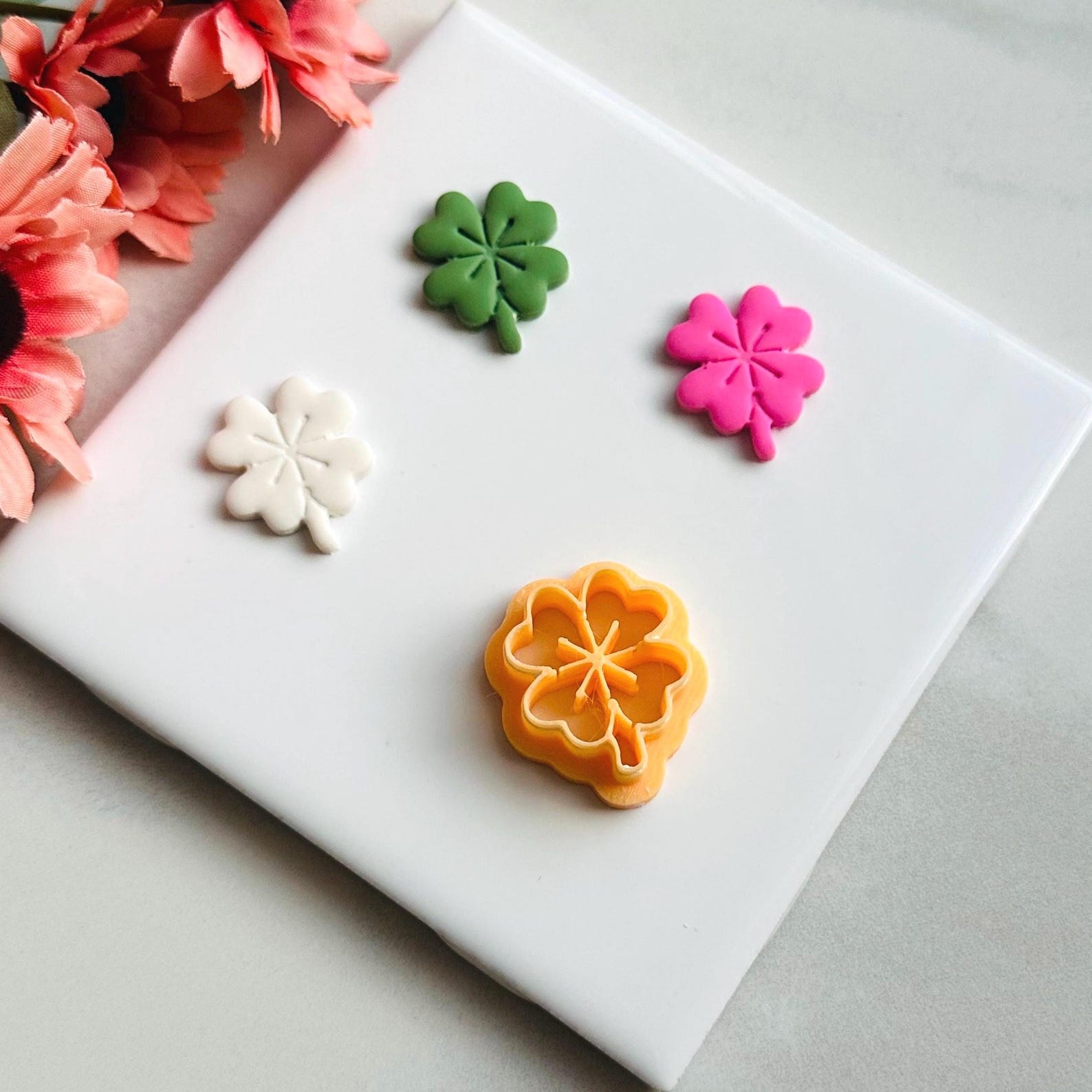 Four Leaf Clover Clay Cutter: St. Patrick's Day Embossed Design - Etsy
