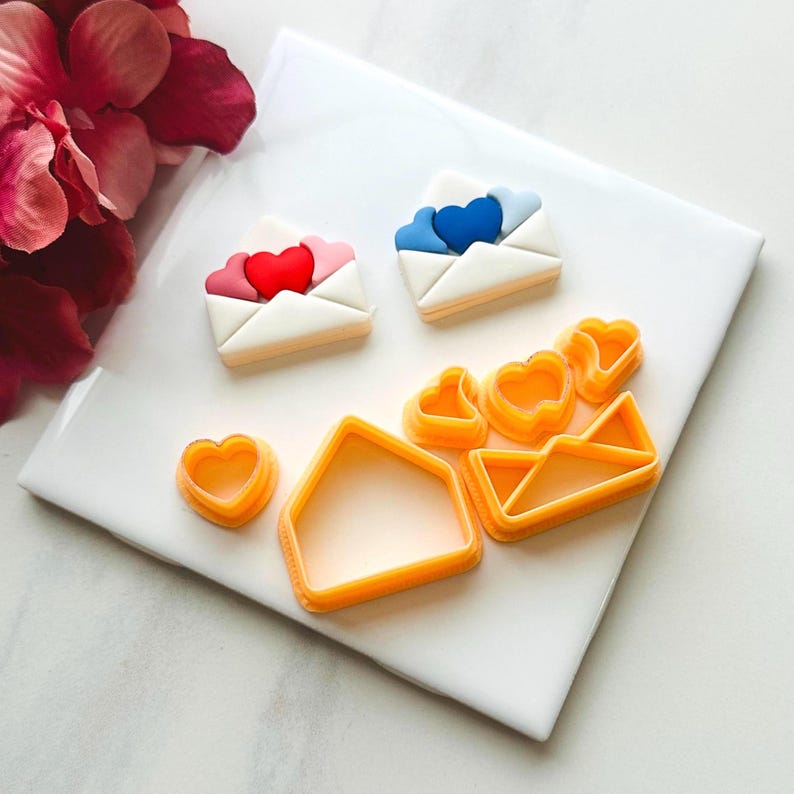 Envelope Heart Clay Cutter: Valentine's Day Polymer Clay Cutters - Etsy