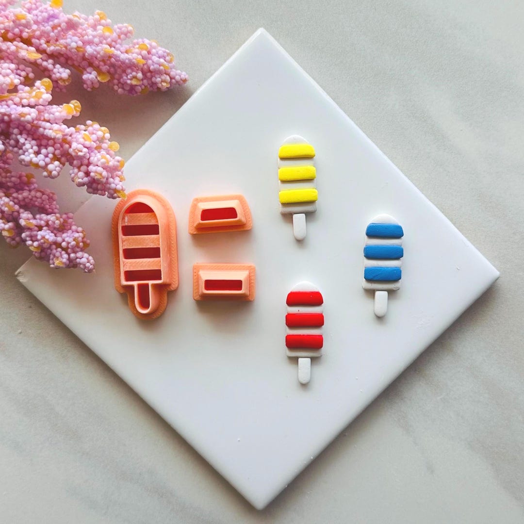 Popsicle Clay Cutter: Embossed Polymer Clay, Food & Sweets - Etsy
