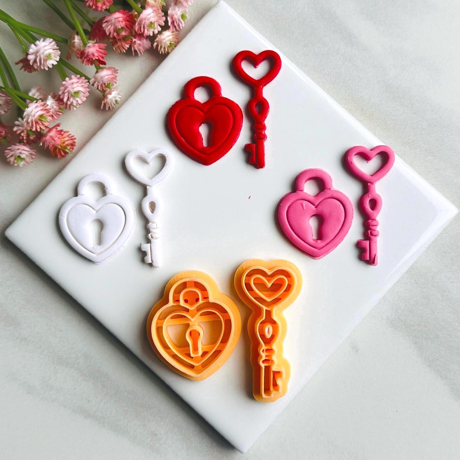 Lock and Key Clay Cutter Valentine's Day Clay Cutter Food Clay Cutters ...