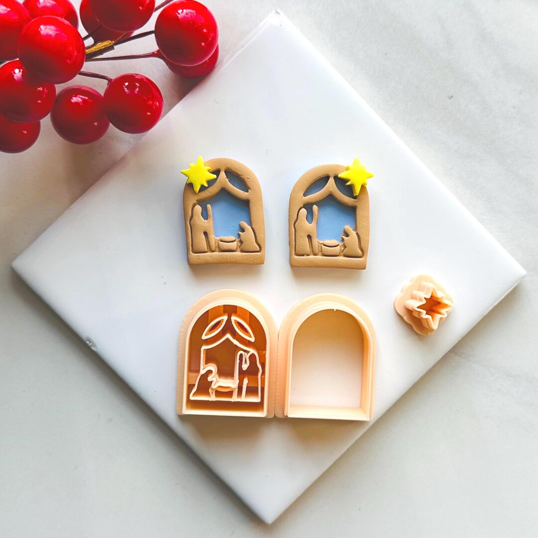Nativity Scene Clay Cutter: Christmas Polymer Clay Cutters F - Etsy