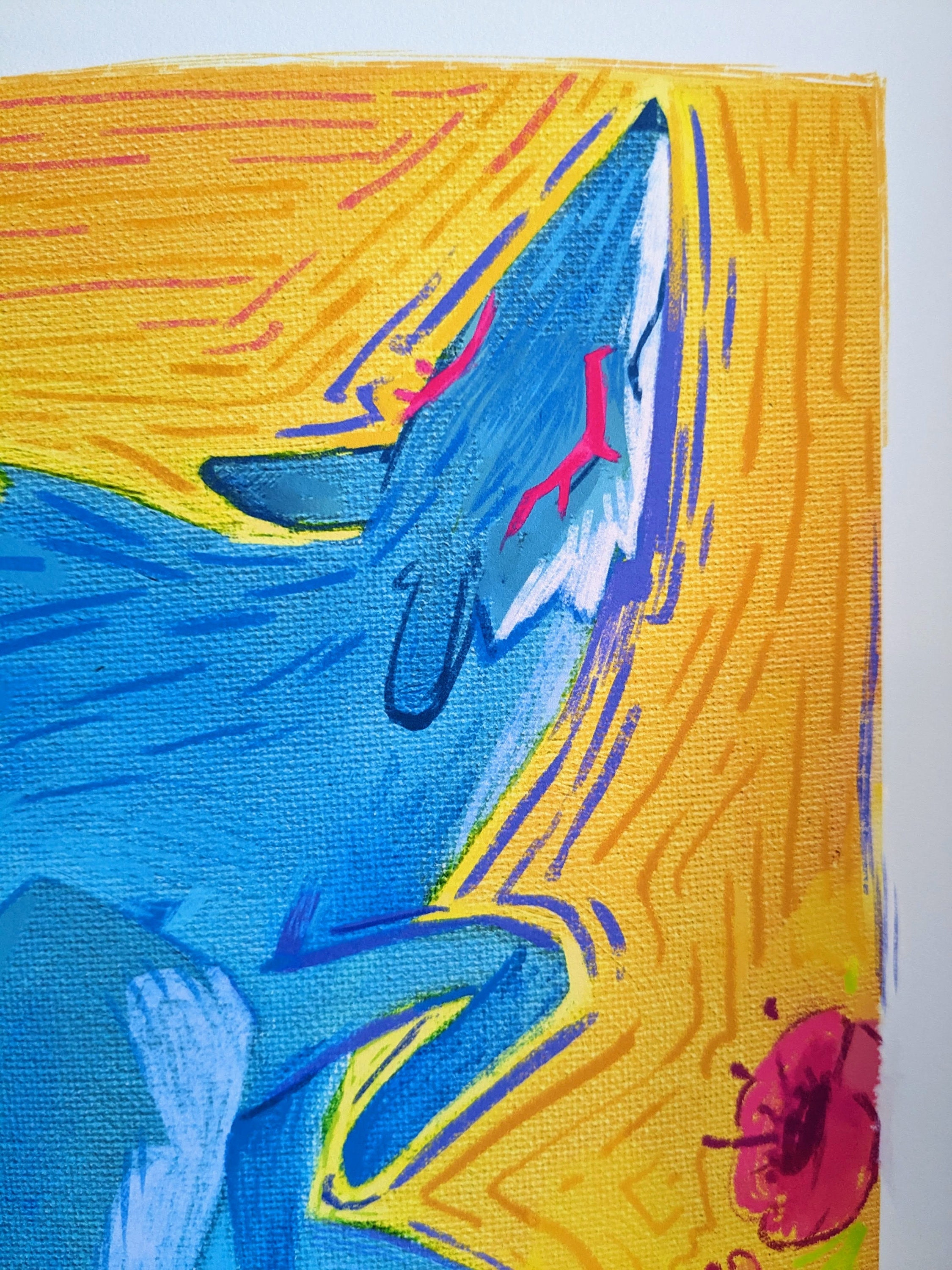 Wolf in a Poppy Field Art Print - Etsy