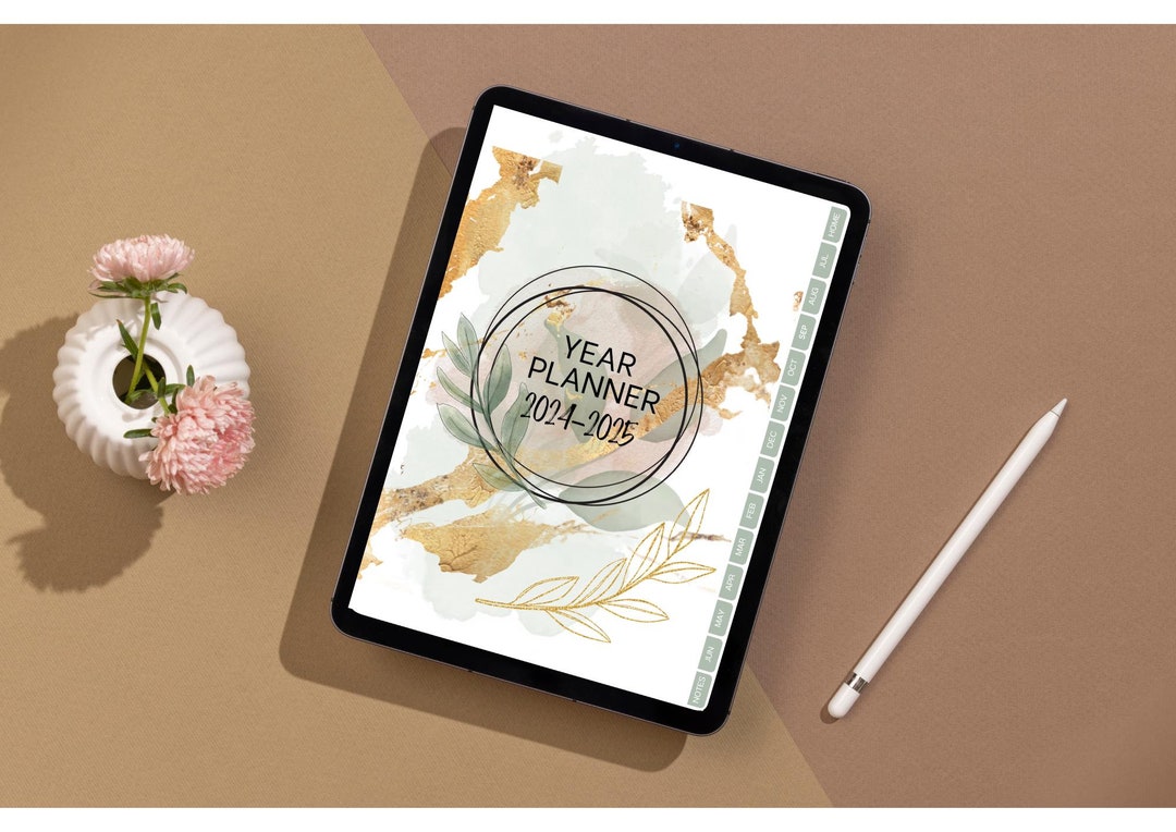 Botanical Digital Planner 2024-25 Goodnotes Template Monthly Planner ...