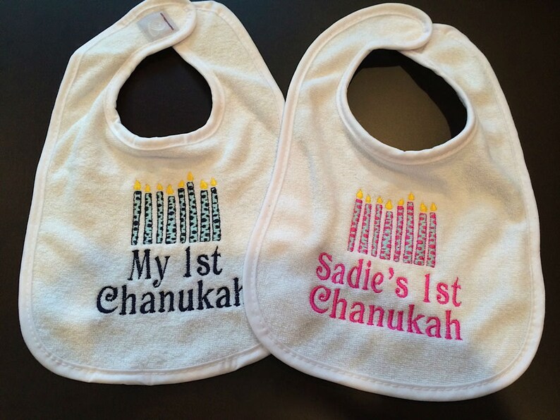 First Chanukah/hanukkah Bibs - Embroidered, Personalized - Etsy