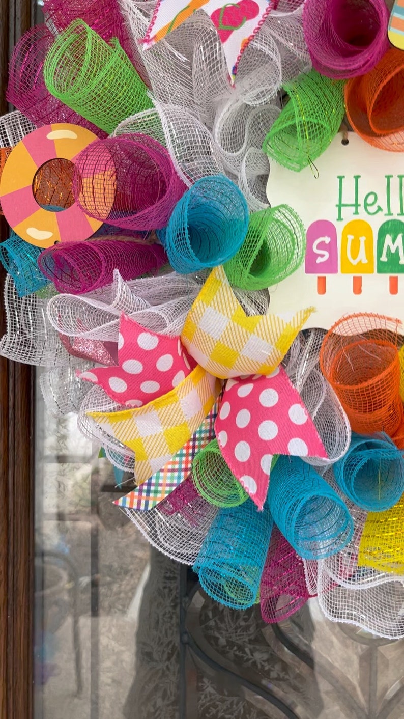 Hello Summer, Summer, Bright, Colorful Wreath - Etsy