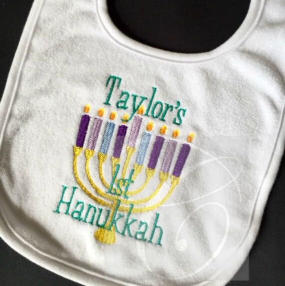 First Chanukah/hanukkah Bibs - Embroidered, Personalized - Etsy