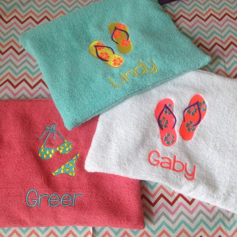 Bikini/wet Bag Personalized Terry Cloth Zipper Closure - Etsy