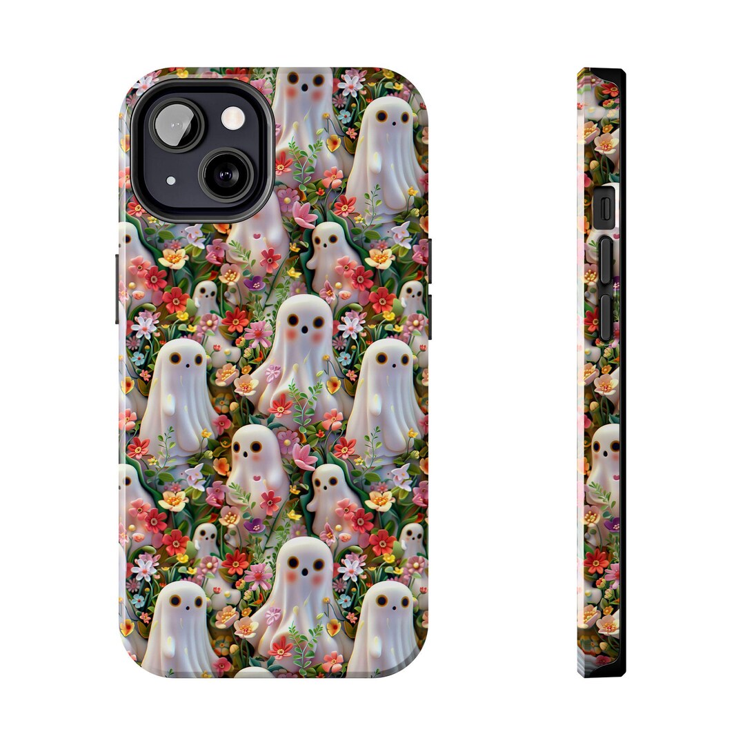 Cute Ghosts iPhone Case - Floral Halloween Phone Cover for iPhone 15 ...