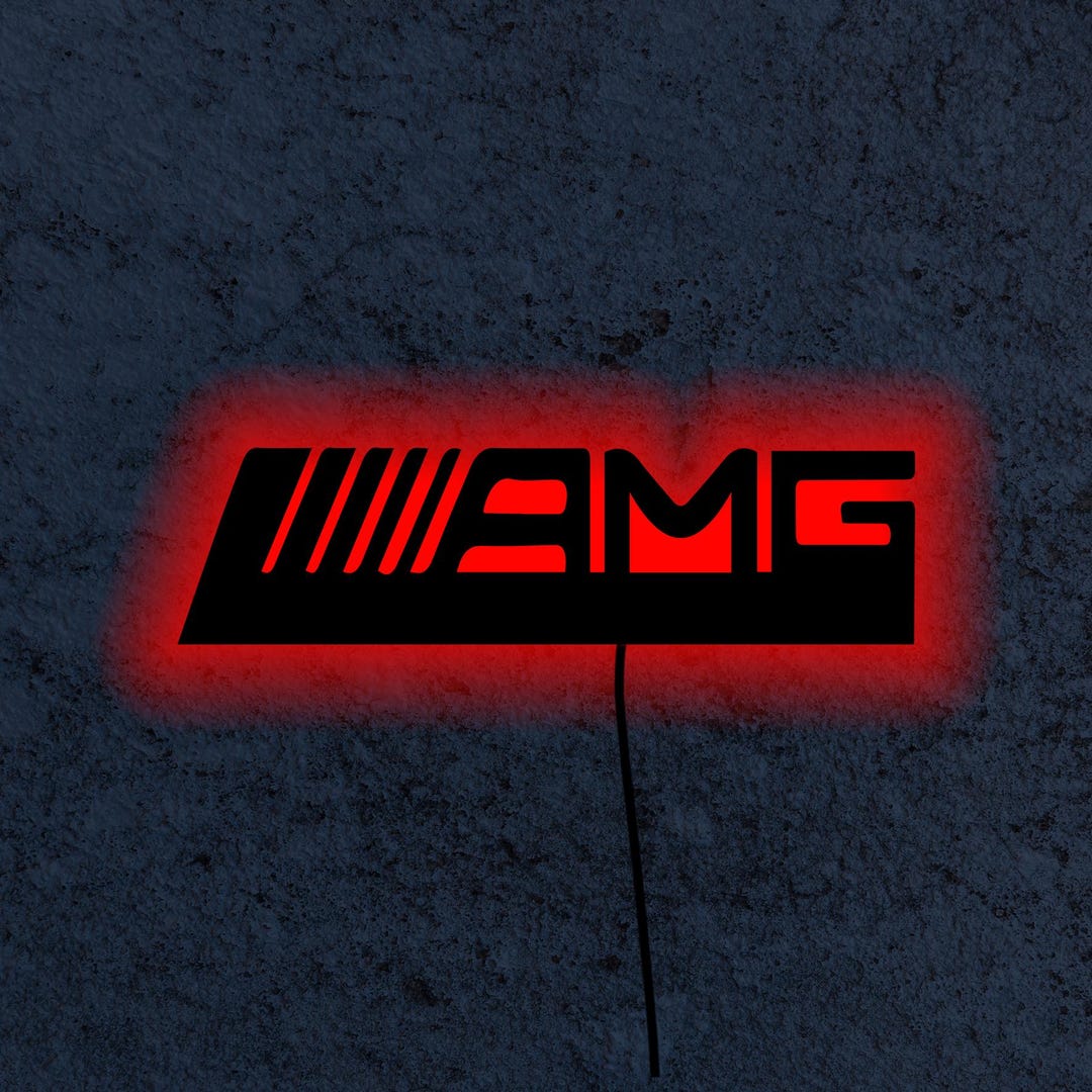 AMG Led Sign, Mercedes AMG Neon Sign, Garage Wall Decor, AMG Wall Art ...