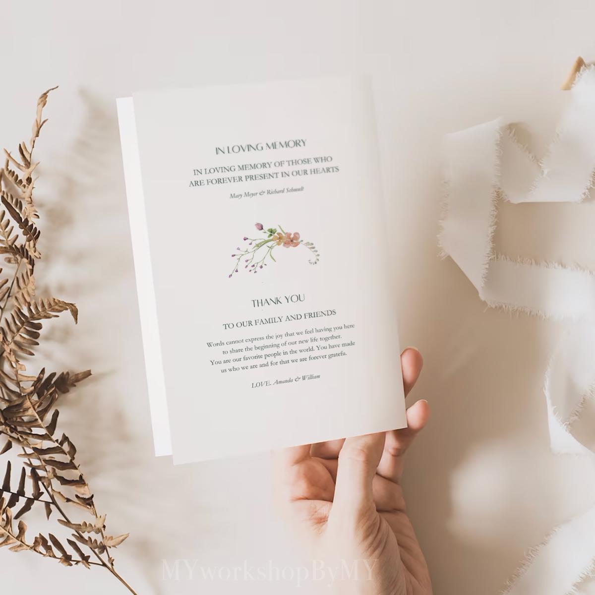 Wild Flower Wedding Booklet Template, Editable Floral Booklet Template ...