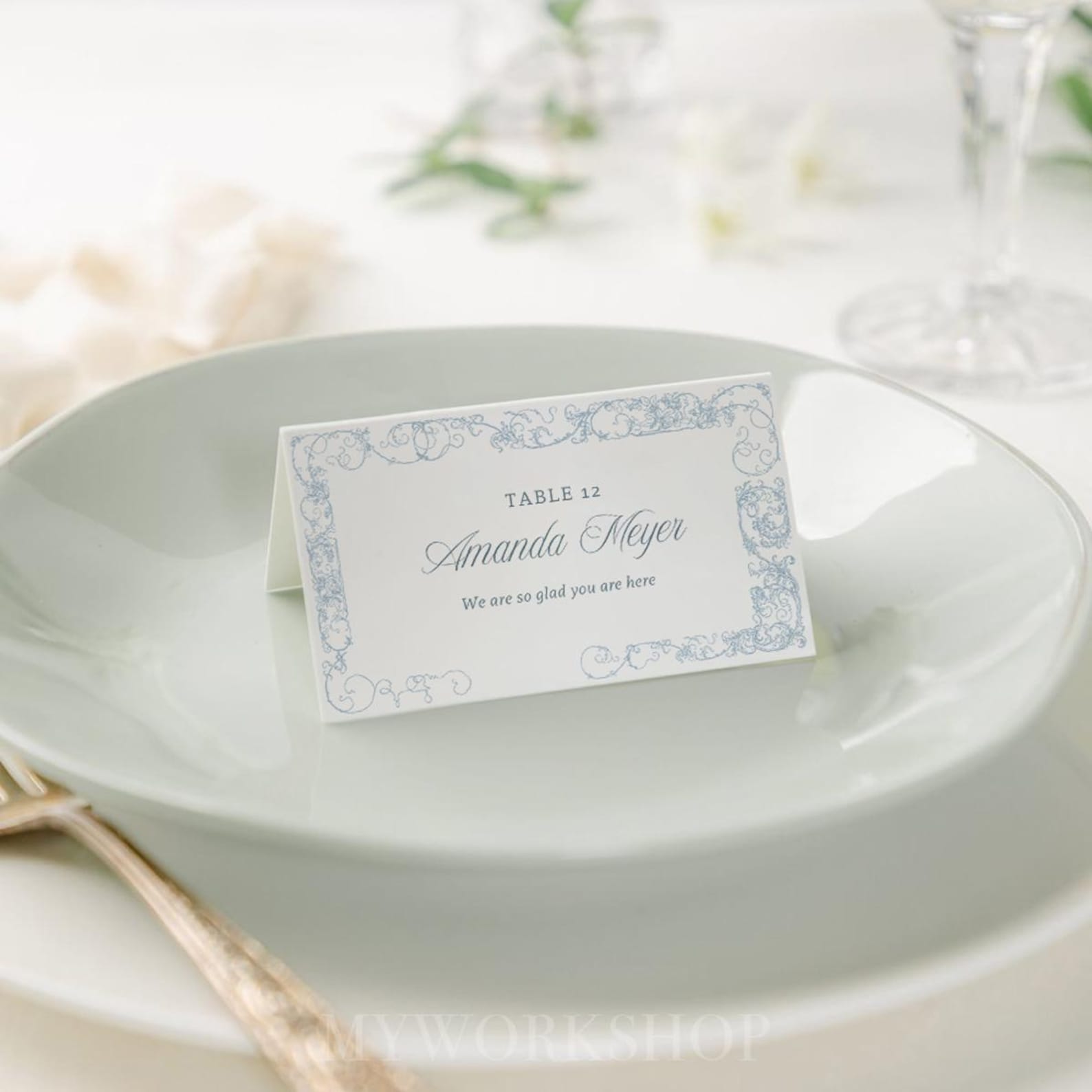 Vintage Frame Place Cards Template, Printable Name Cards, Editable ...