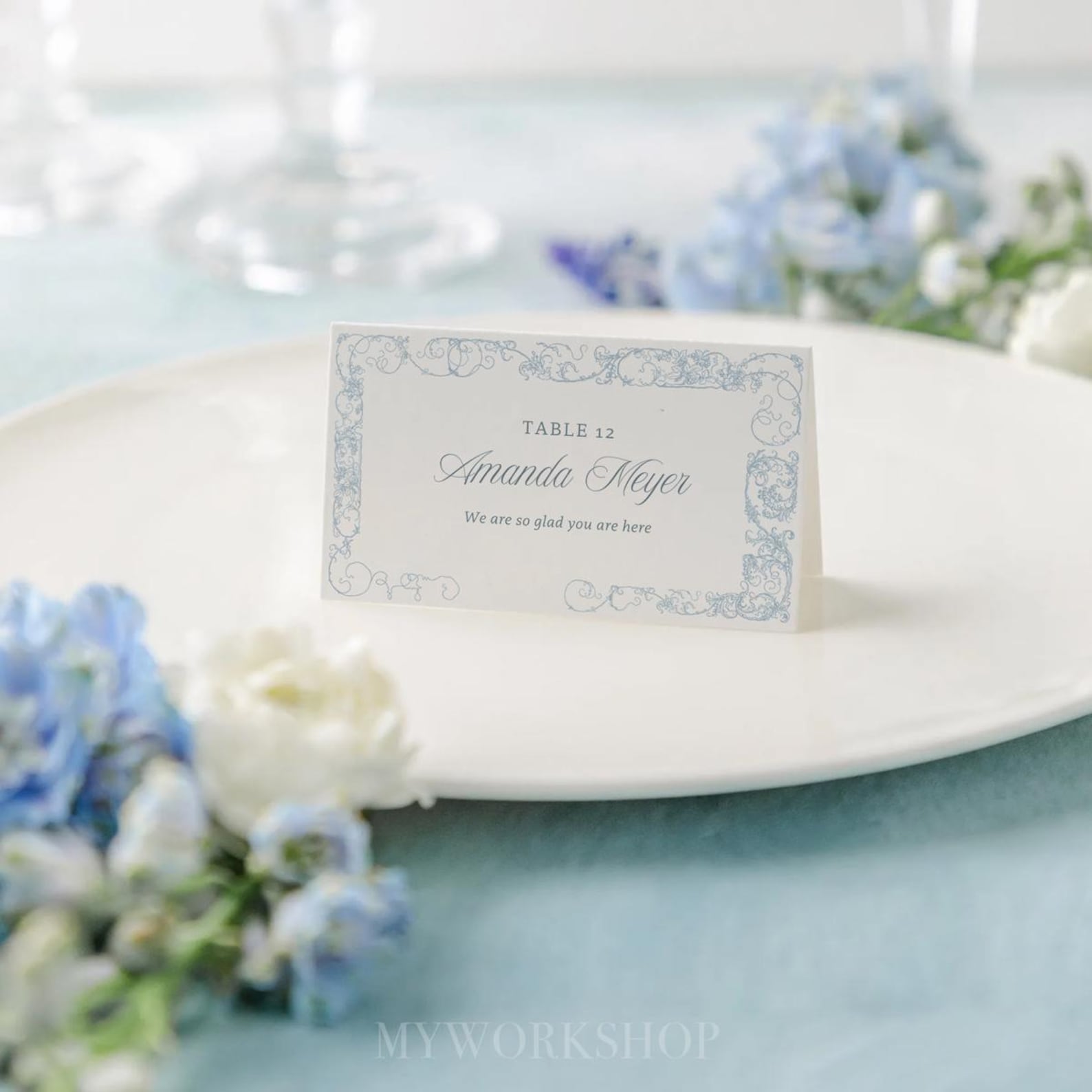 Vintage Frame Place Cards Template, Printable Name Cards, Editable ...