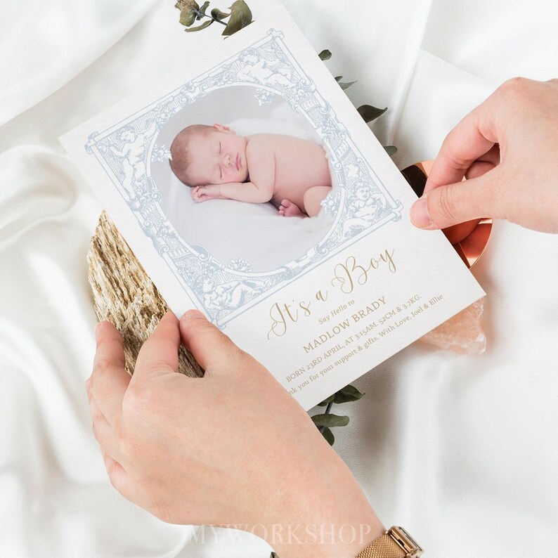 Editable Birth Announcement Template, Vintage Frame, Animated Instagram ...