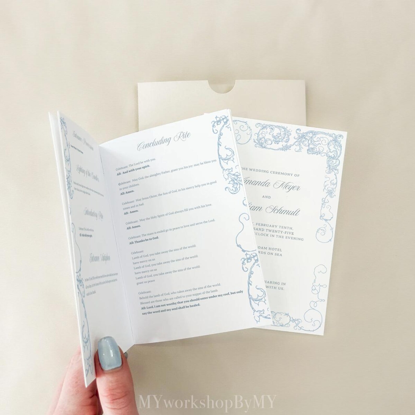 Vintage Frame Wedding Booklet Template, Editable Program Template ...