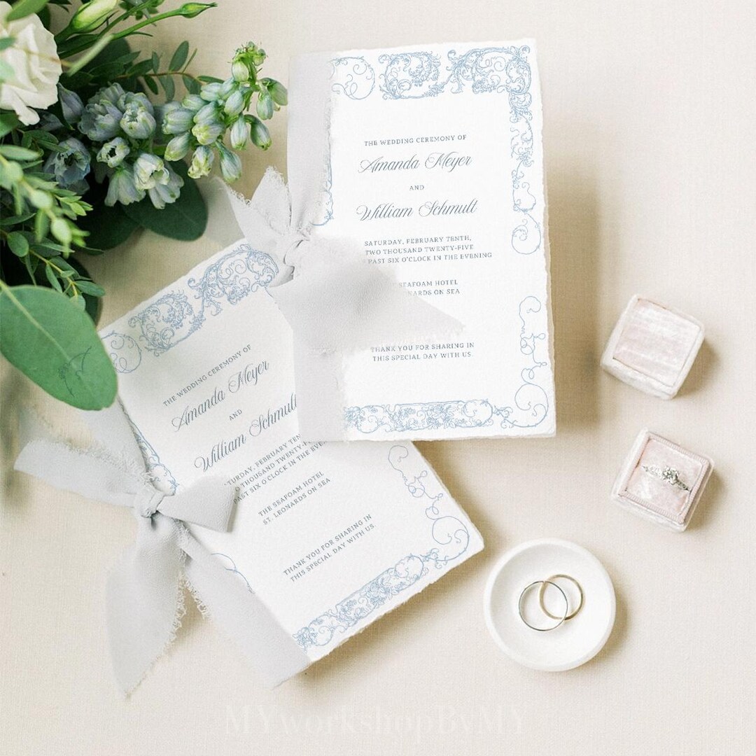 Vintage Frame Wedding Booklet Template, Editable Program Template ...