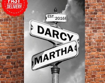 Personalized Name Vintage Street Sign Canvas Print, Custom Name ...