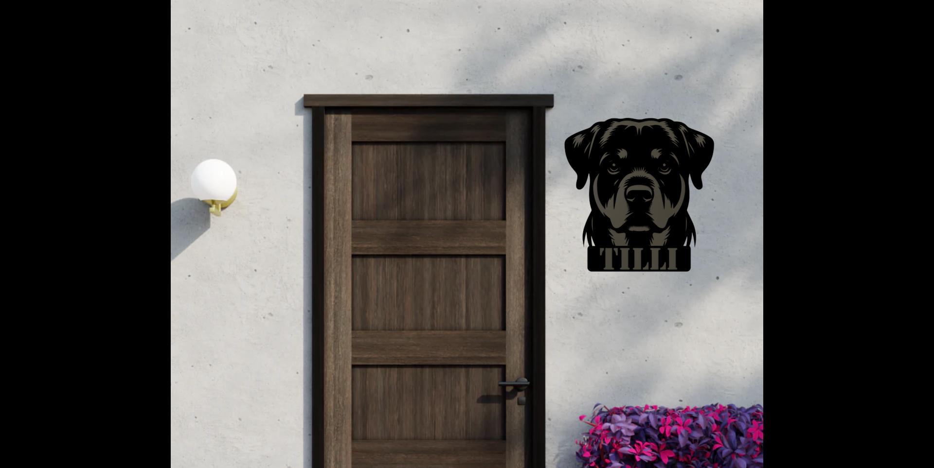 Personalized Dog Metal Sign | Rottweiler | Metal Wall Art | Outdoor ...