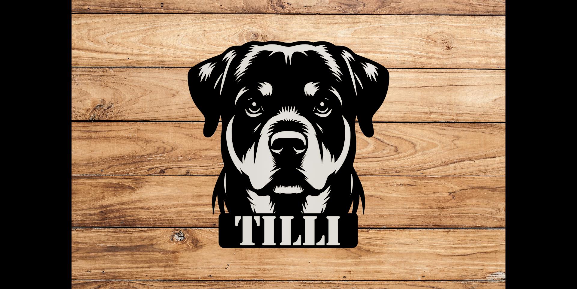 Personalized Dog Metal Sign | Rottweiler | Metal Wall Art | Outdoor ...
